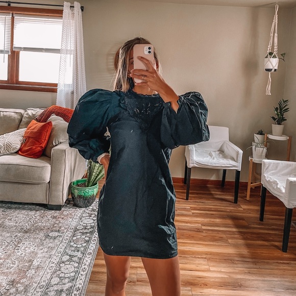 Zara | Dresses | Zara Black Dress With Ballon Puffed Sleeves | Poshmark